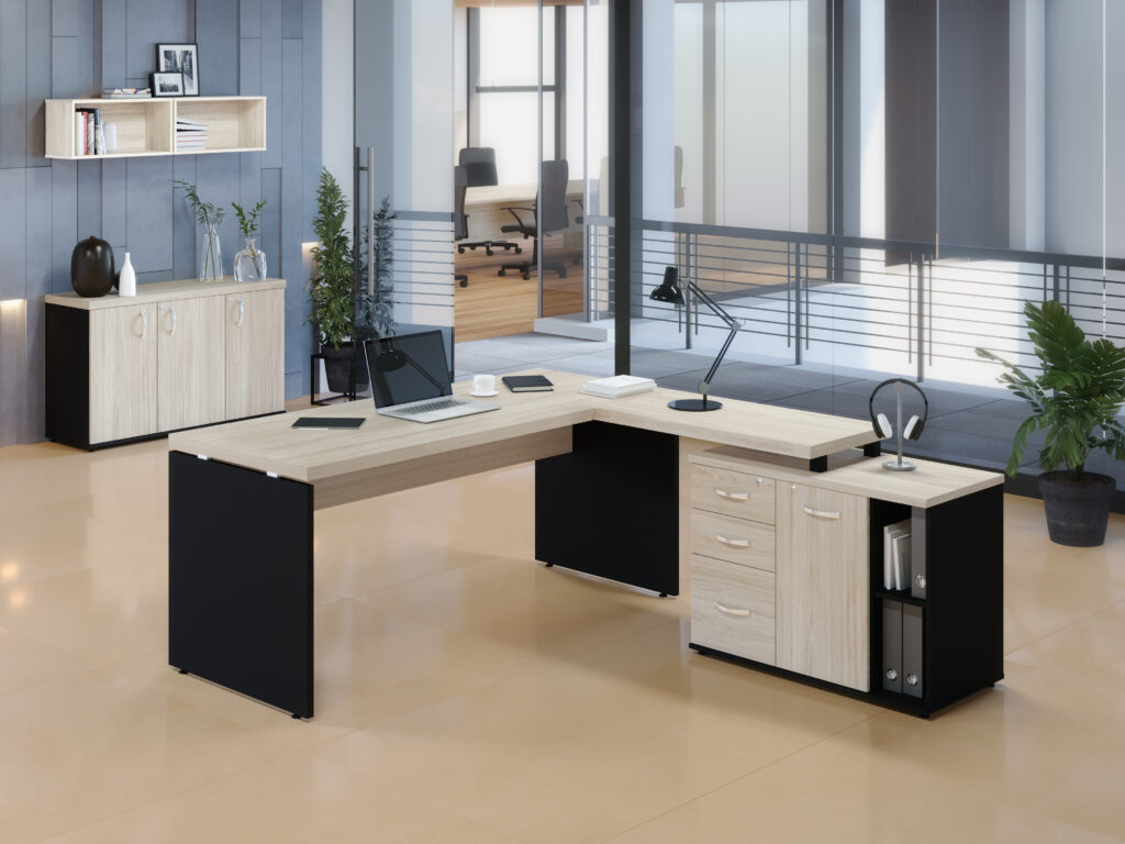 Mesa L Pé Painel | Britooffice